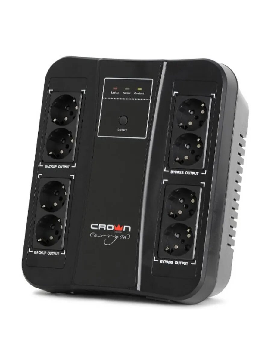 ИБП Crown Line Interactive CMUS-255, интерактивный, USB, черный, 650 ВА/390 Вт