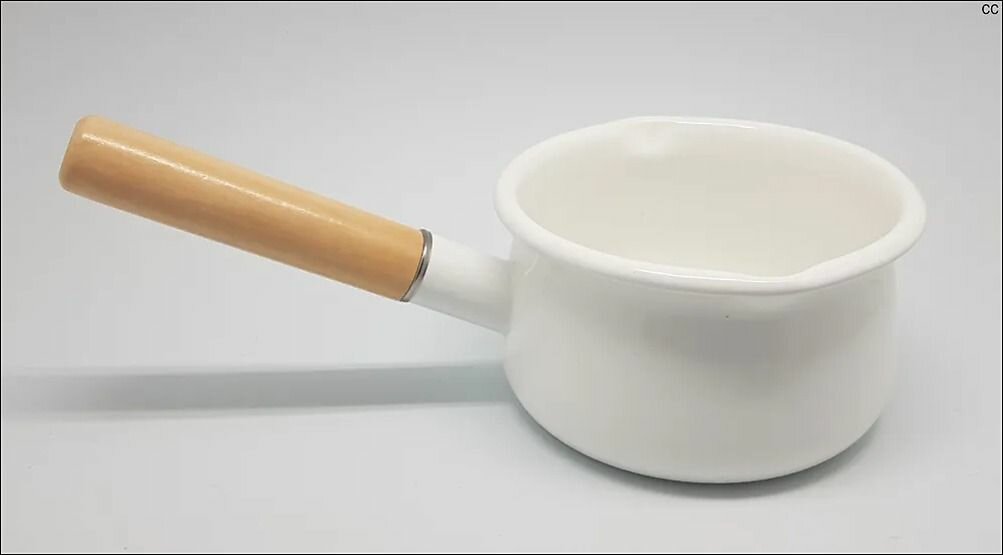 Детская эмалированная кастрюлька для первого прикорма (15 см, с одной ручкой)