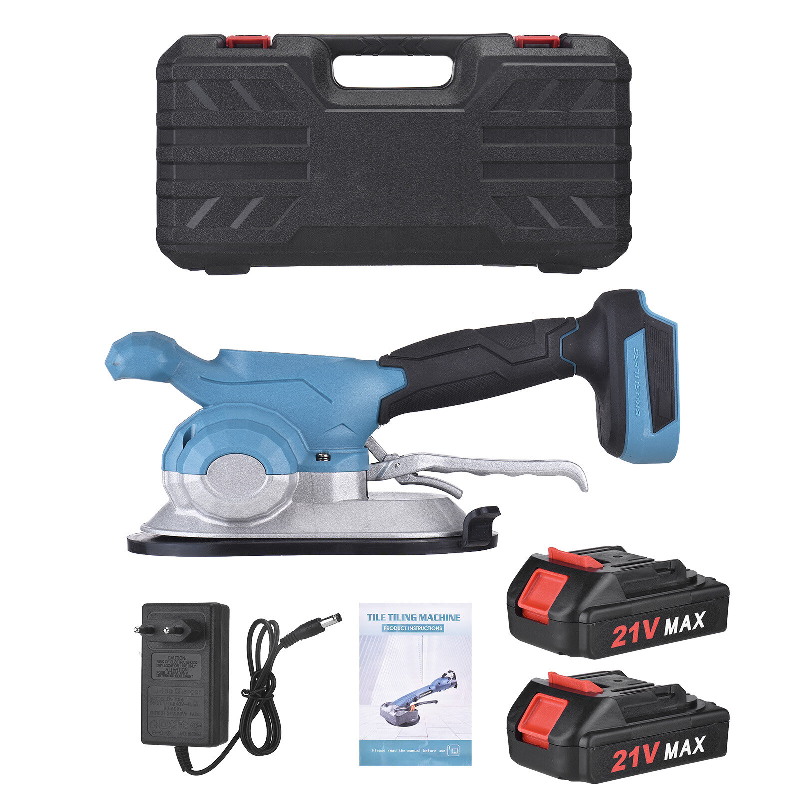 Аккумуляторная плиткорезная вибромашина 21 В, 6 скоростей, с присоской, евророзетка