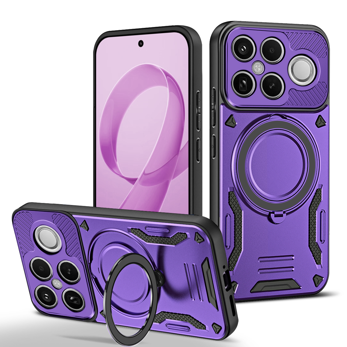 Чехол Для Poco F8 Ultra/Сяоми Поко F8 ультра, soft touch, чехол-кардиомонитор, поликарбонат (PC), защита камеры, ударопрочный, встроенная подставка, усиленные углы, Xiaomi, Poco F8 Ultra, purple,