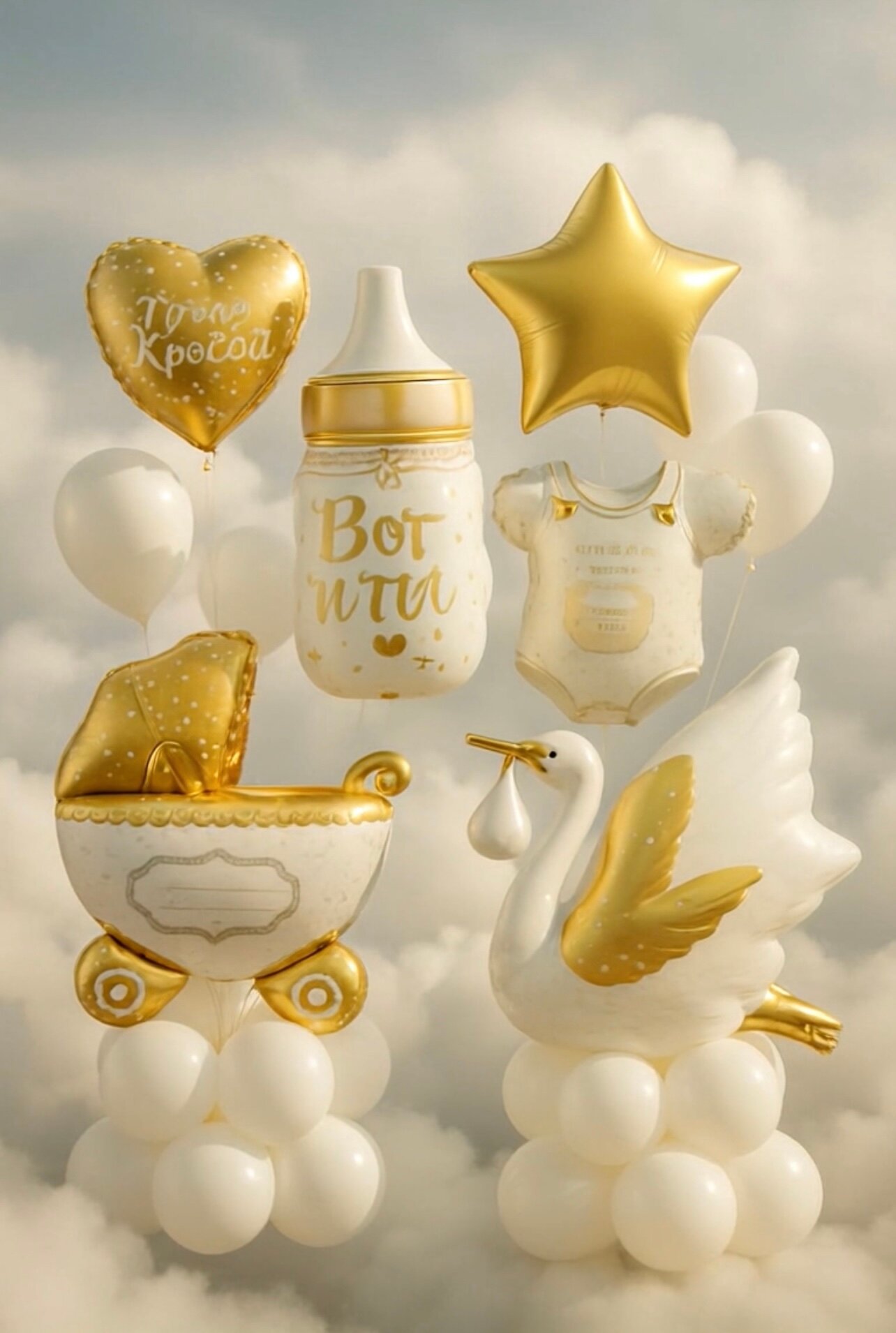 Набор шаров на выписку новорожденного. Фотозона. 27 шара в комплекте.