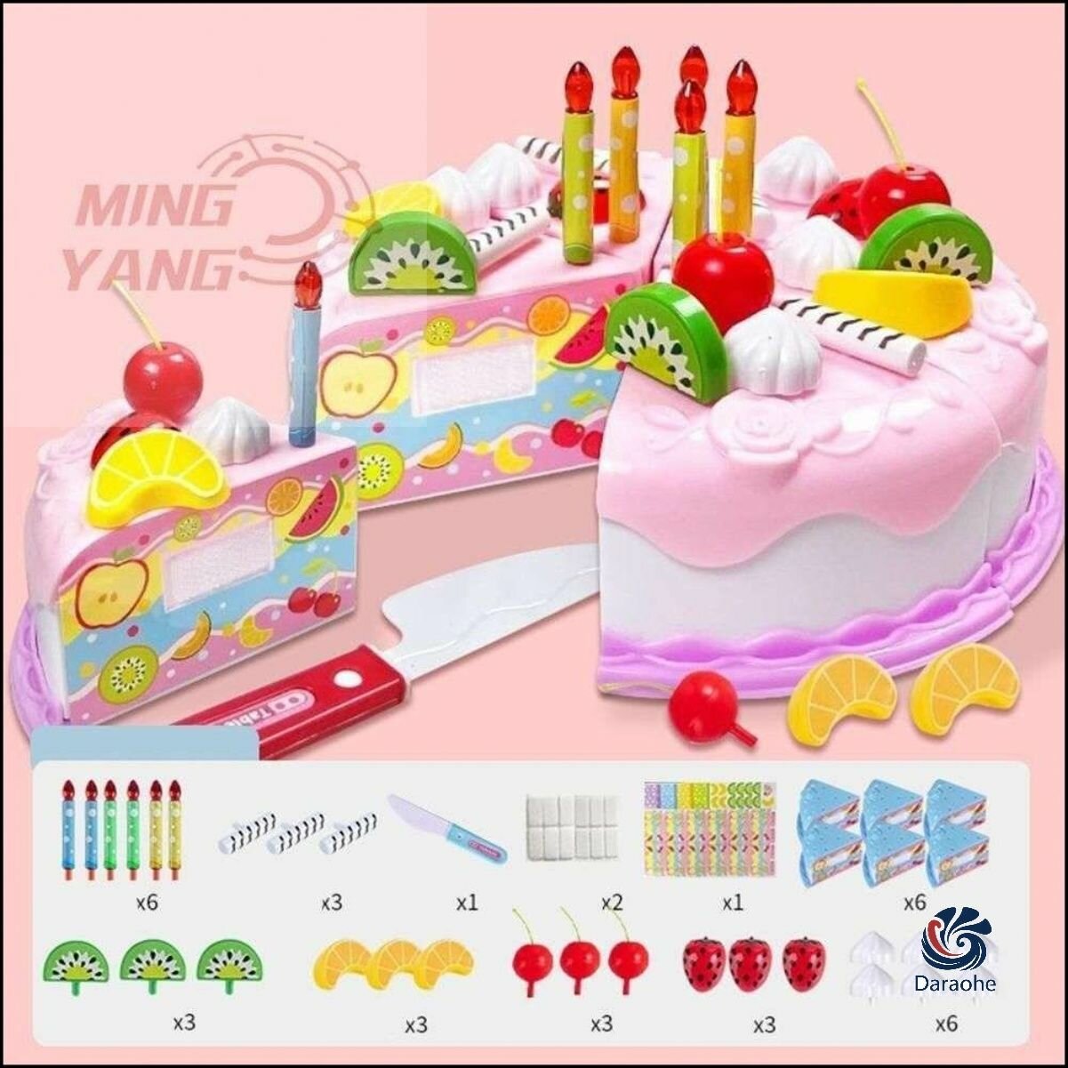 Игрушечный торт для сборки с подсветкой: реалистичный набор для детских праздников и ролевых игр