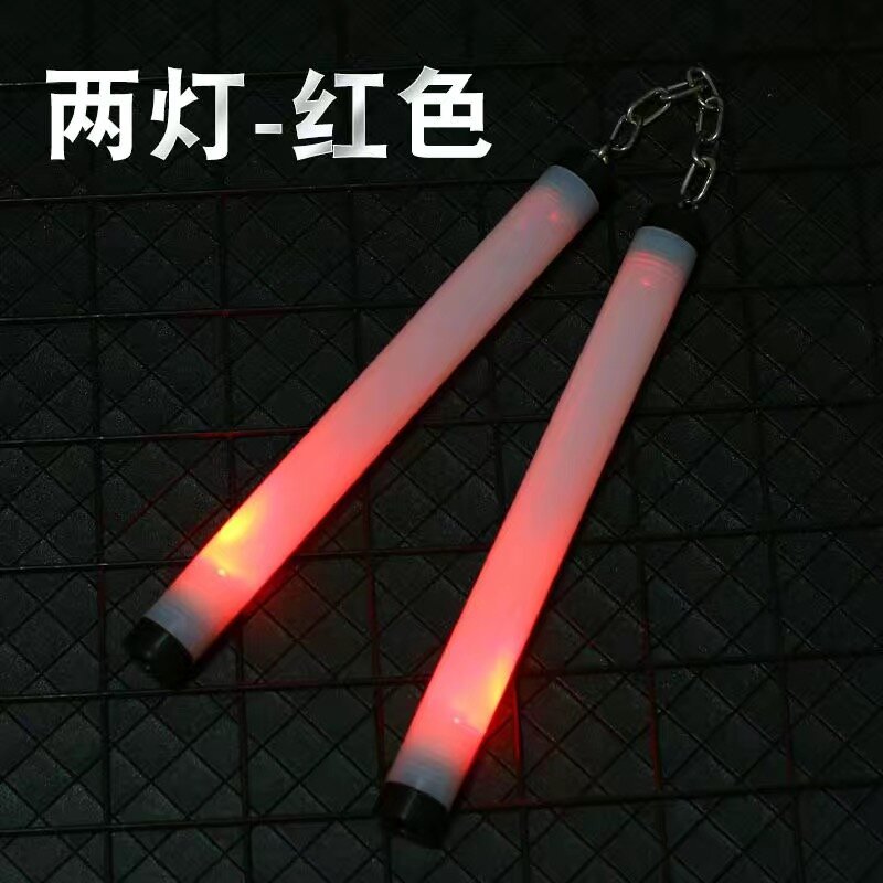 ▧Светящиеся в темноте нунчаки для детей, тренировочные нунчаки для взрослых, начинающих, двухсекционные, цветные, вибрирующие, светящиеся для практики