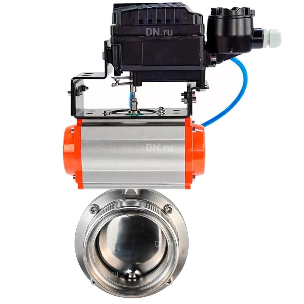 Затвор DN.ru 304-304-EPDM-2W-T-H Ду80 Ру10, с пн. прив. DN.ru DA-065 и позиционером DN.ru EPRP1-NU-Fb-08