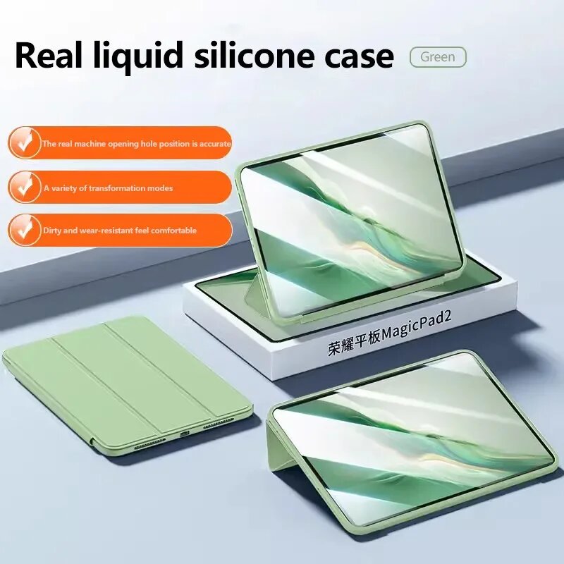 Противоударный чехол для Huawei MatePad Pro 12.2 из искусственной кожи MatePad 12 X 2024, green