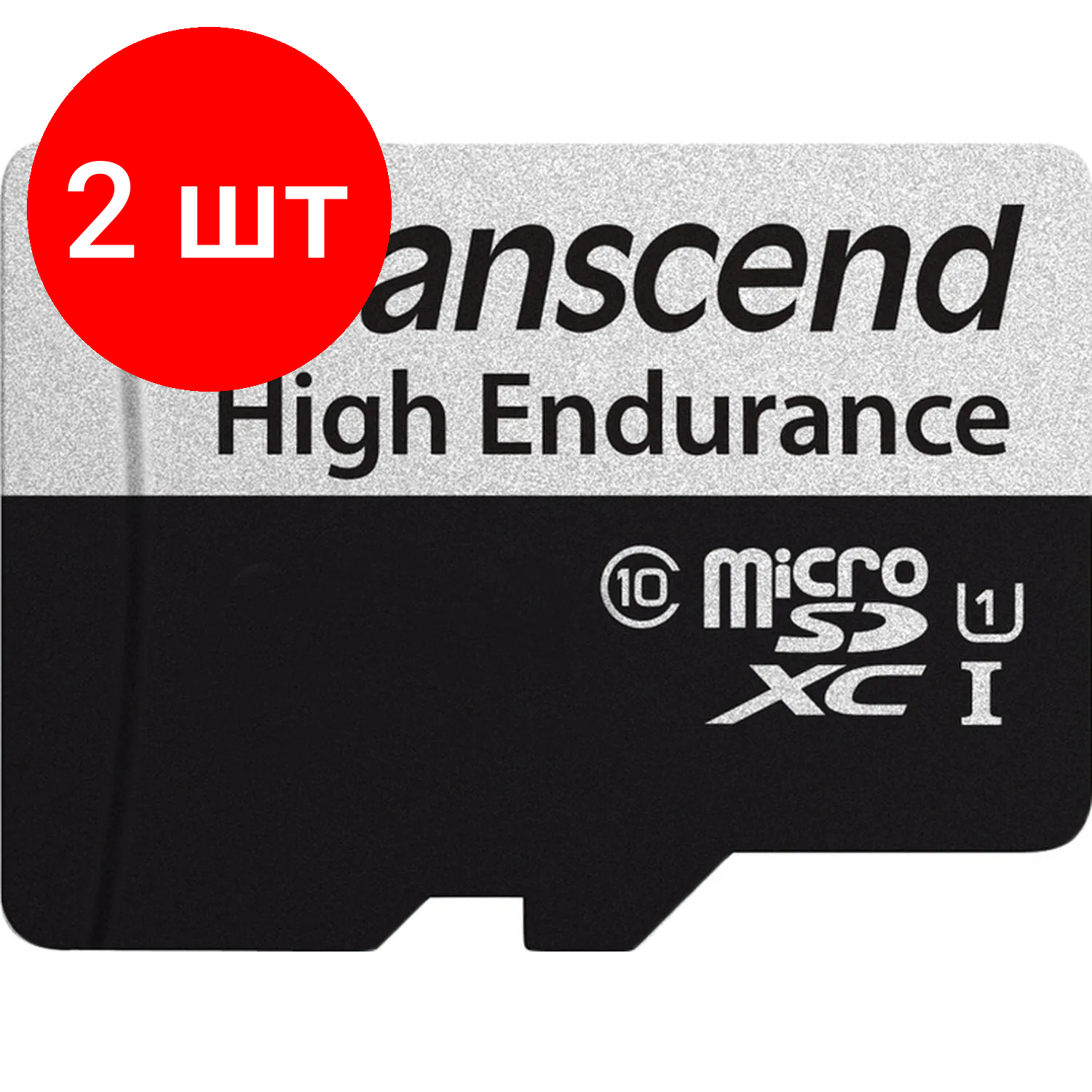 Комплект 2 штук, Карта памяти Transcend 128GB microSDXC Class 10 UHS-I U1 R100 TS128GUSD350V