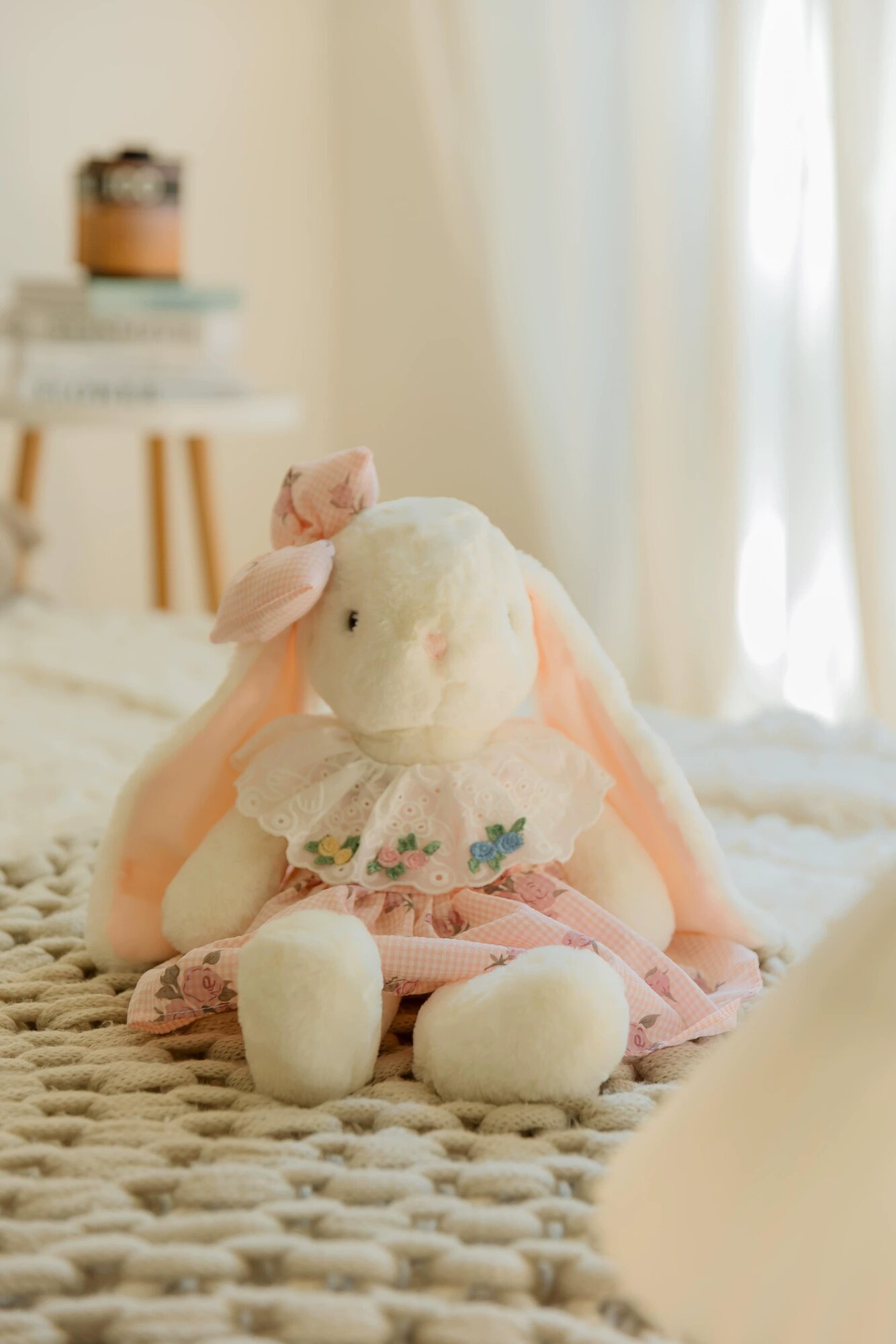 Плюшевый кролик Flower Baby с платьем - размер 40 см, сладкий подарок