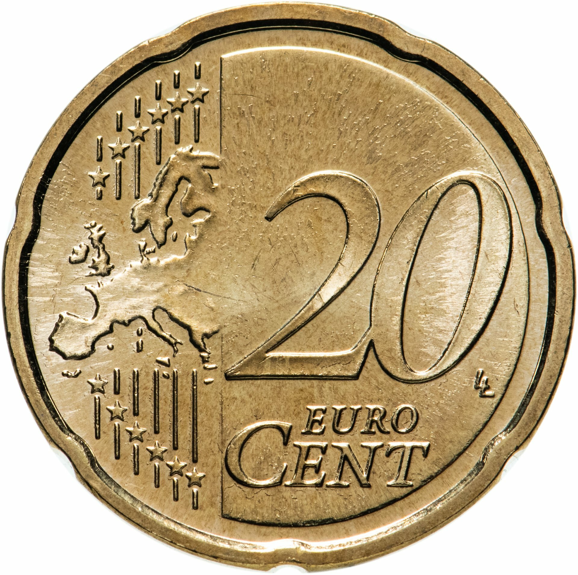 Германия 20 евроцентов 2009 двор G, Латунь, в сохранности UNC