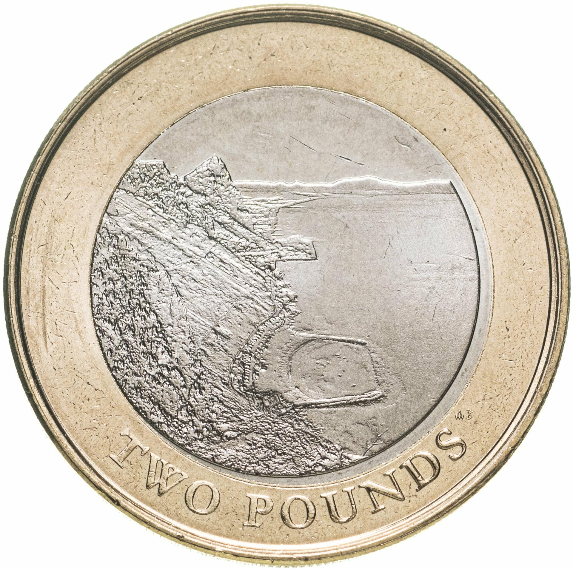 Гибралтар 2 фунта pounds 2020, Биметалл, в сохранности UNC