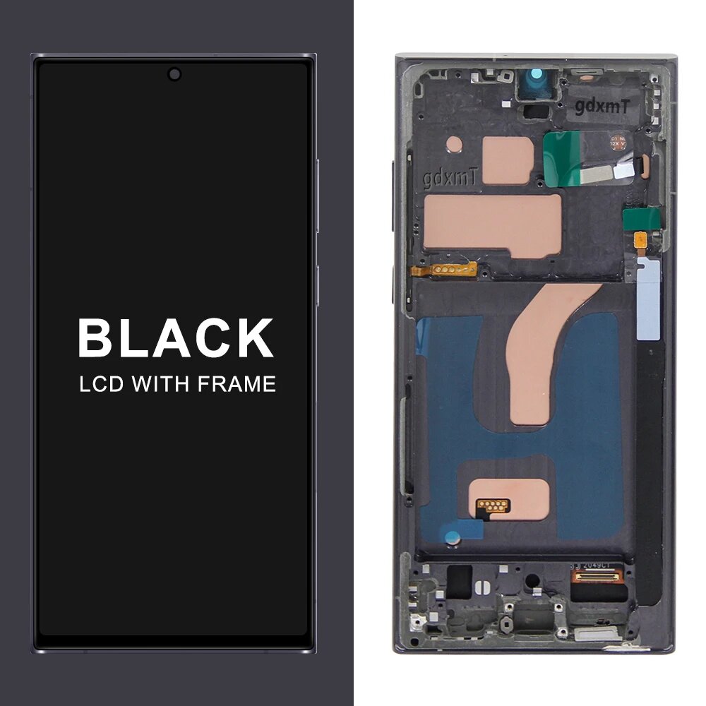 Дисплей Samsung Galaxy S22 Ultra Black с рамкой