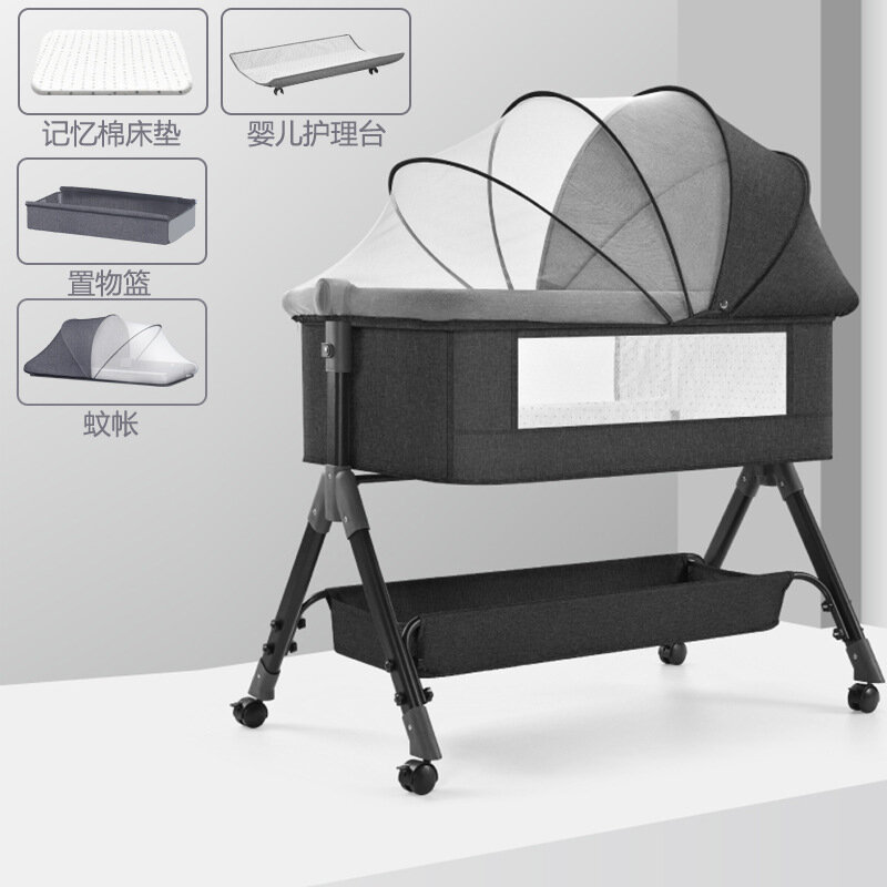 Детская кроватка, прикроватная кровать, кровать для новорожденных, большая кровать, детская колыбель, многофункциональная мобильная складная кровать
