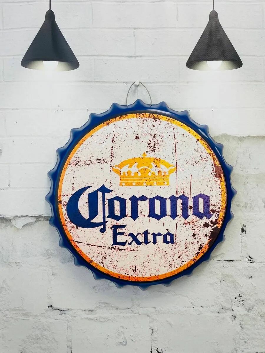 Декор на стену пробка пивная Corona extra beer,30cm