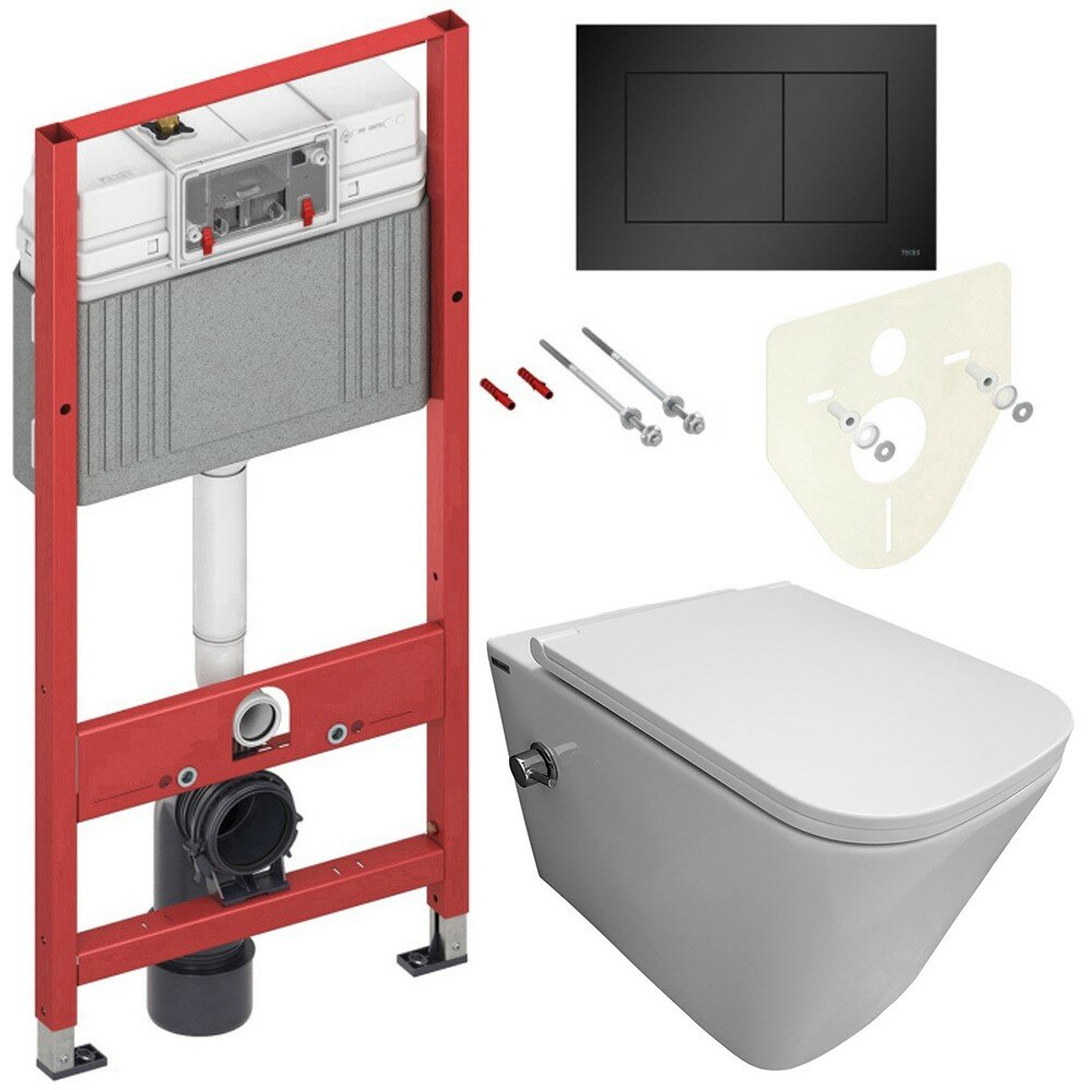 Инсталляция TECE 9400401-9240407 + унитаз Bloomix Arum 1303SB безободковый с функцией биде и смесителем