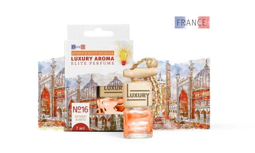 Освежитель - автопарфюм (ароматизатор) подвесной жидкий бочонок Luxury Aroma Elite Perfume №16 Taj Sunset