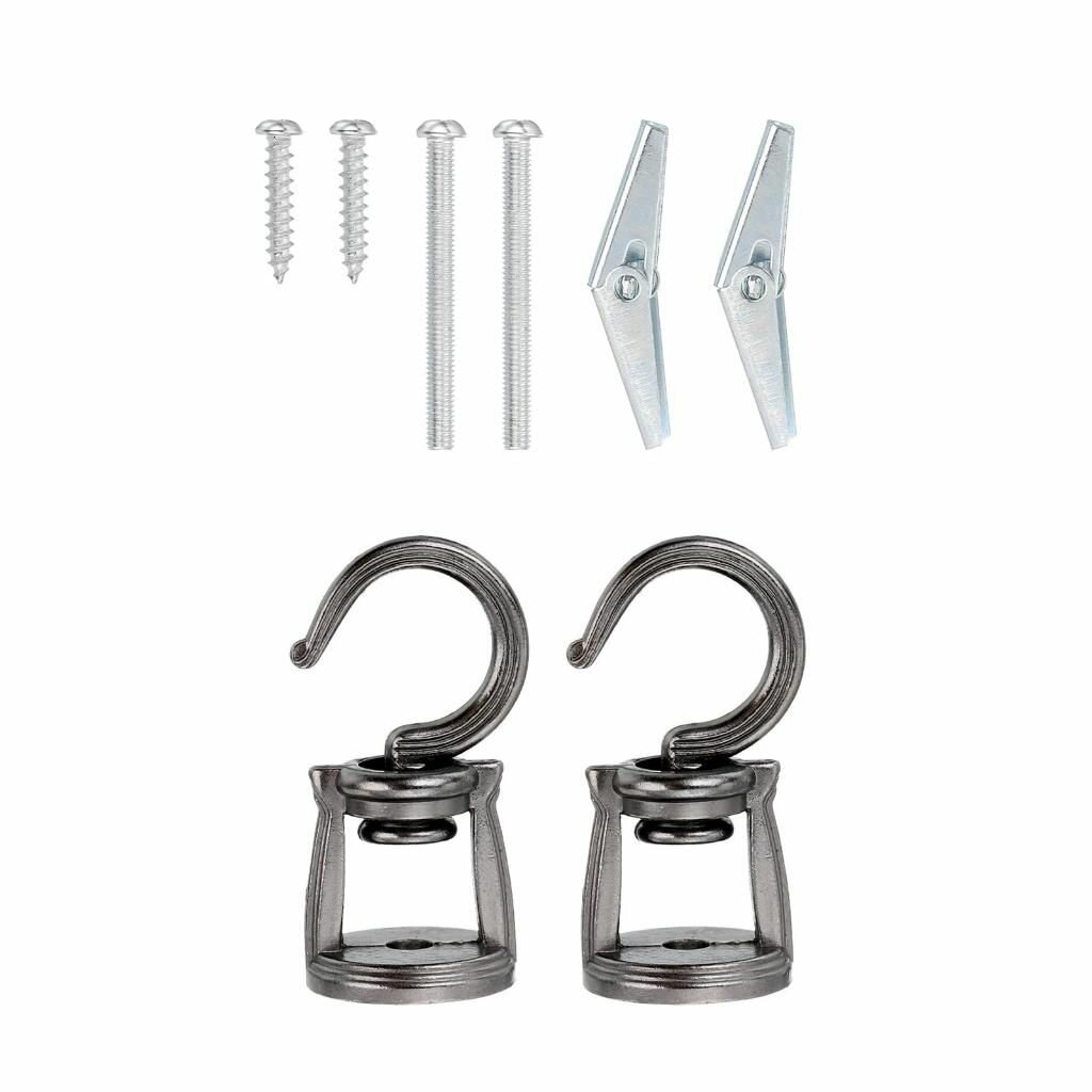 Крючки потолочные поворотные 2 шт, - Черный никель