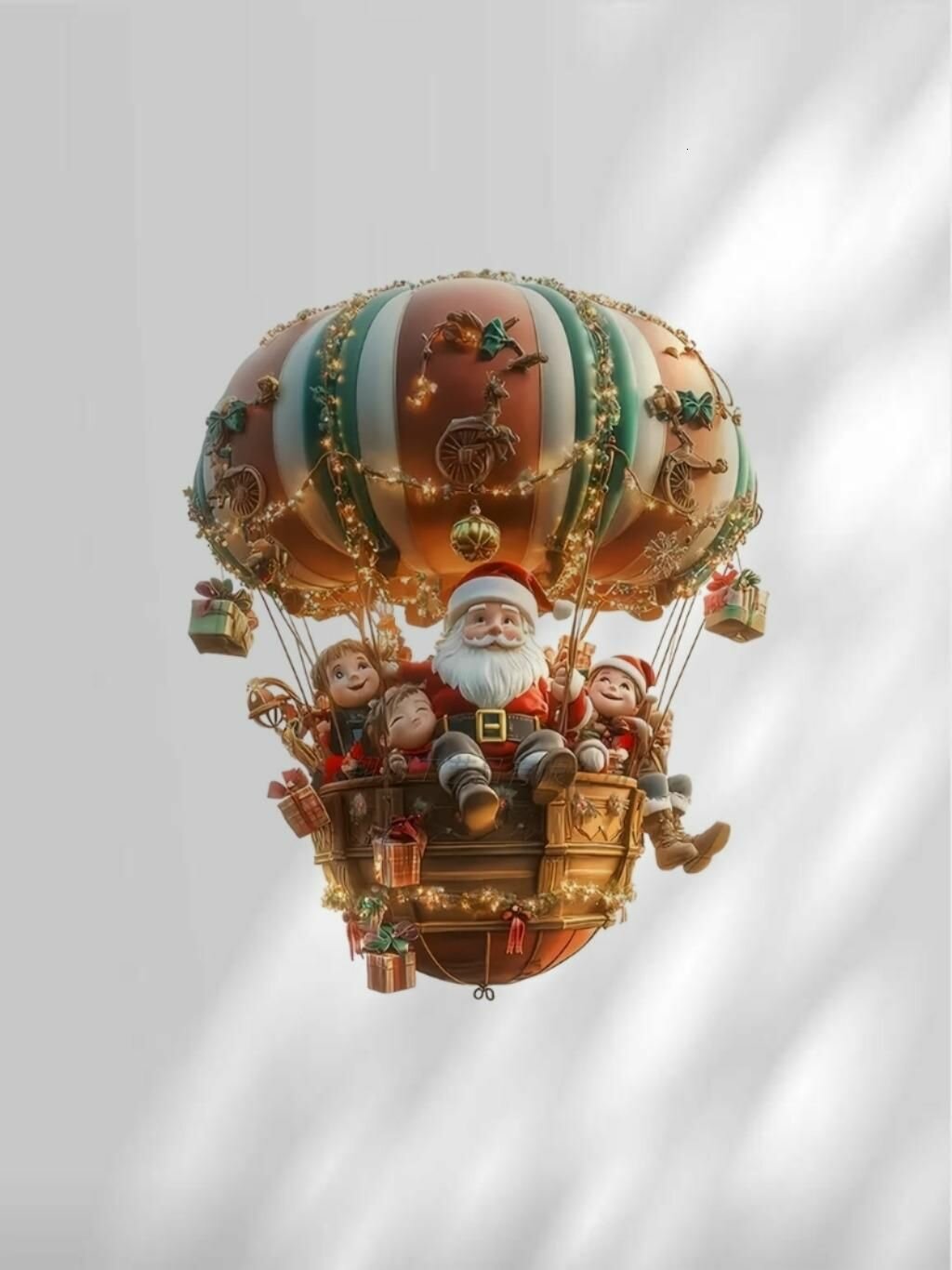 Новогодний акриловый шар с воздушным шаром, - M - B