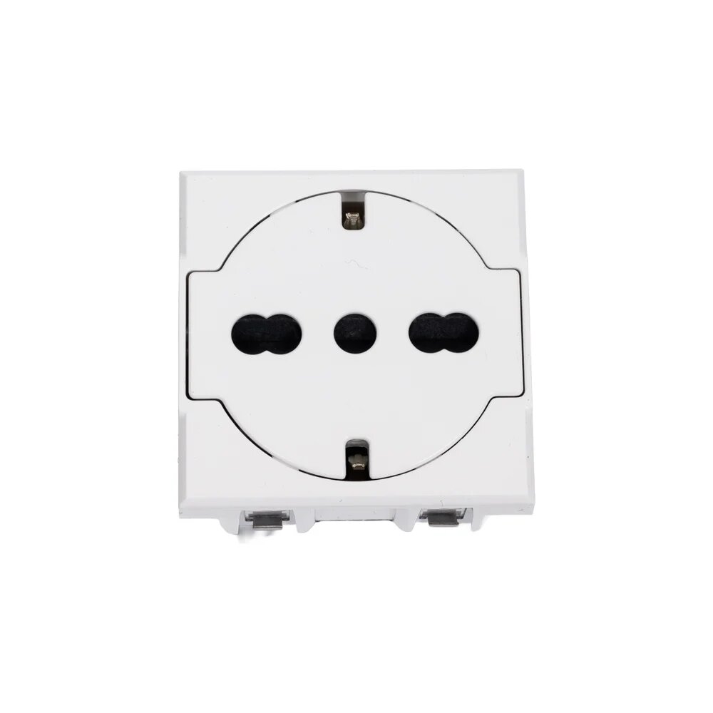 Розетка Legrand Axolute 2К+З 16А 250В, немецкого/итальянского стандартов, с плоской лицевой панелью Цвет Белый