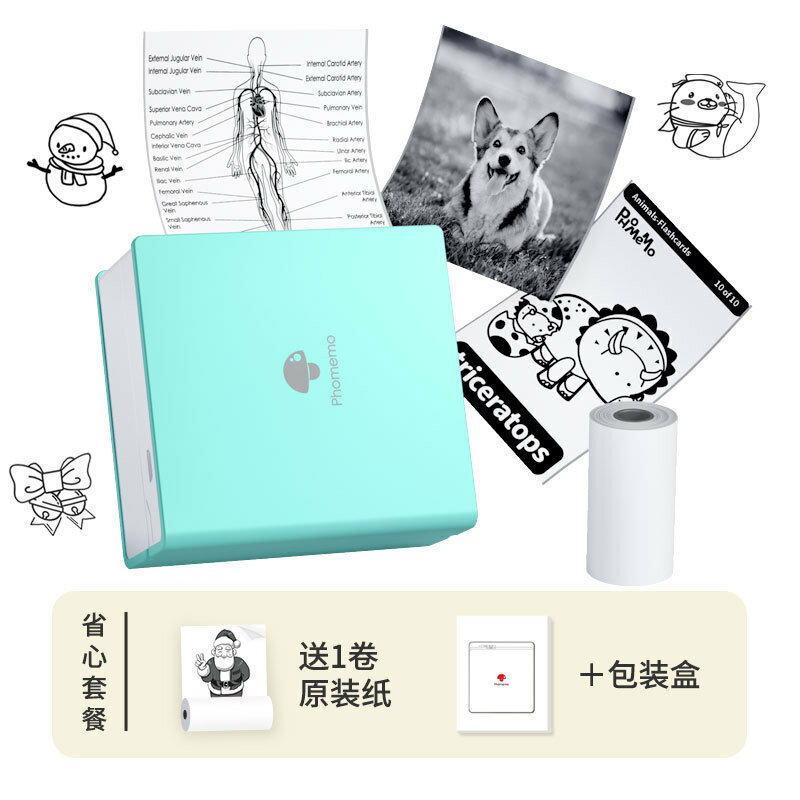 Мини-принтер Phomemo T02 для исправления ошибок, термальный, без чернил, мобильный, Bluetooth, портативный, для дома