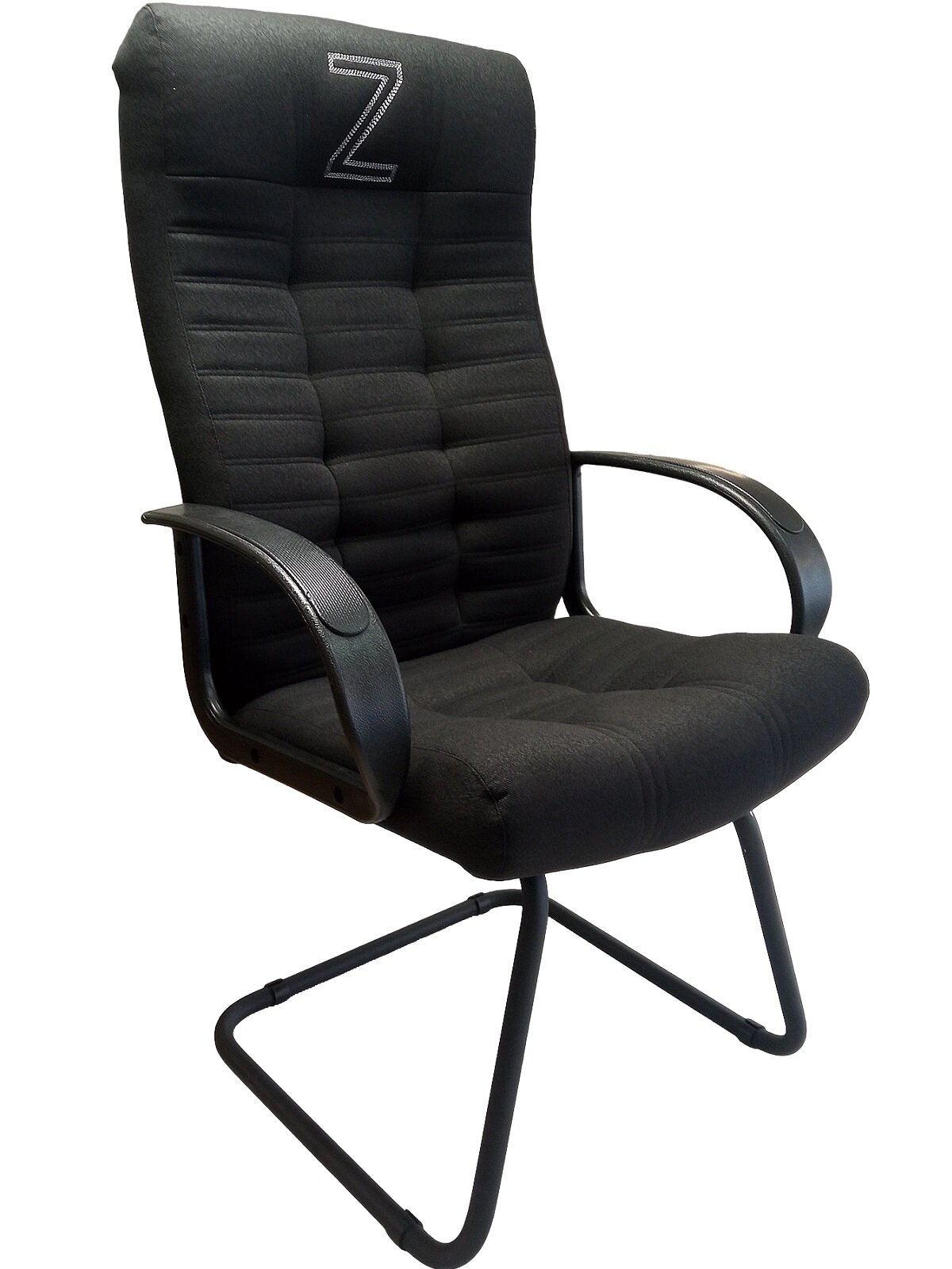 Стул компьютерный без колес Атлант, ткань рогожка, цвет чёрный-Z