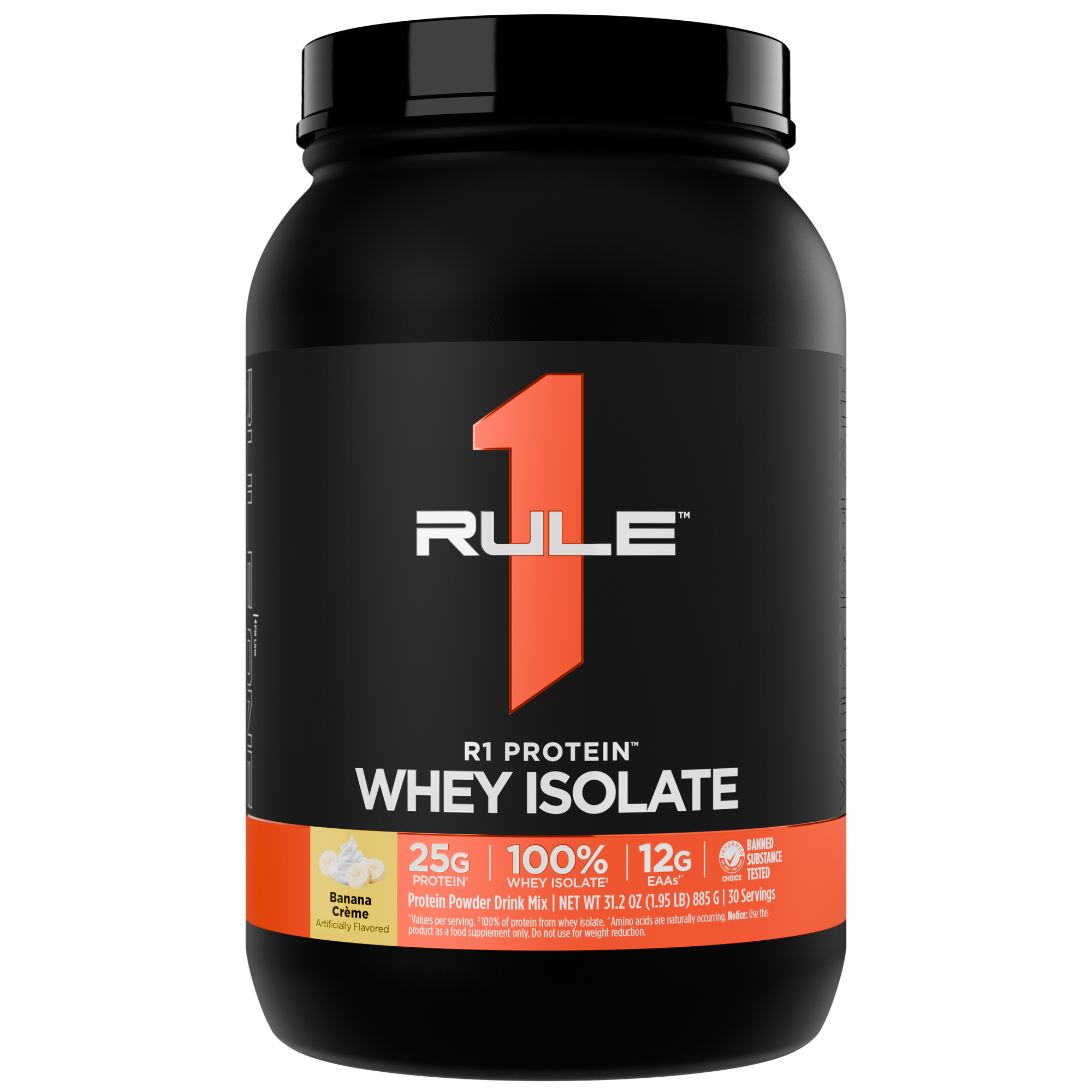 Сывороточный изолят и гидролизат RULE 1 R1 Protein Whey Isolate 885 гр Замороженный банан