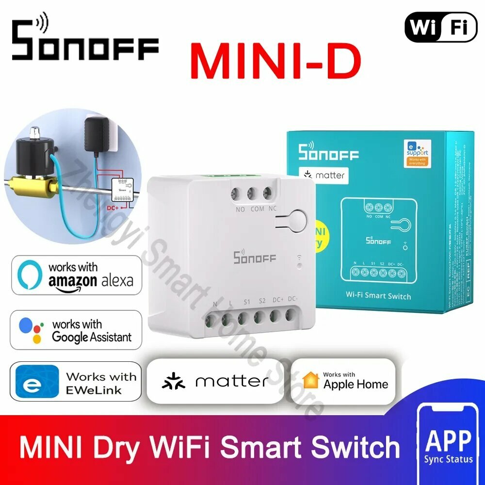 WiFi (Matter) реле Sonoff MINI-D, cухой контакт (Работает с Алисой)