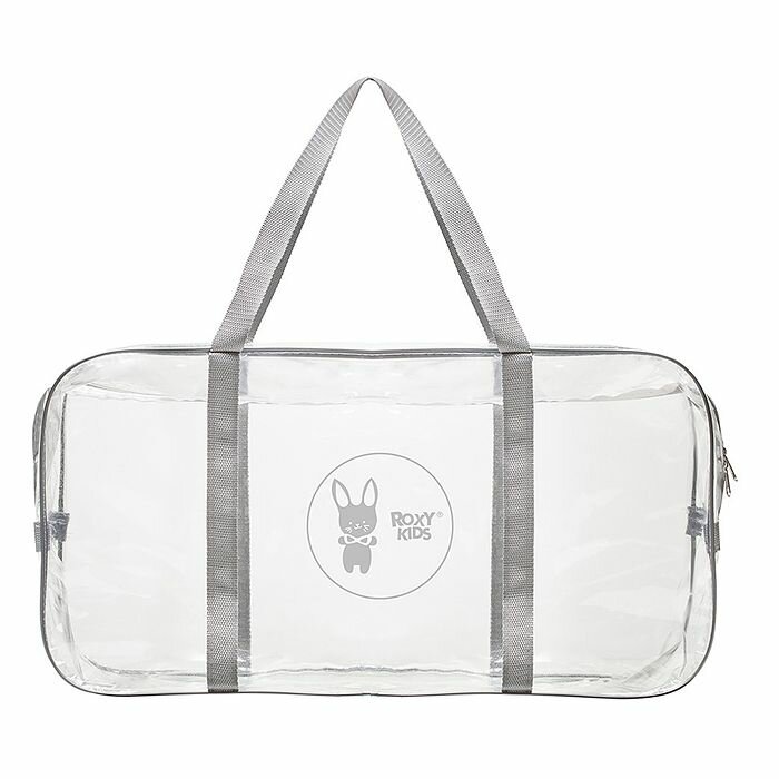 Сумка в роддом Roxy Kids серая прозрачная, 100% ПВХ, 55х29х21 см