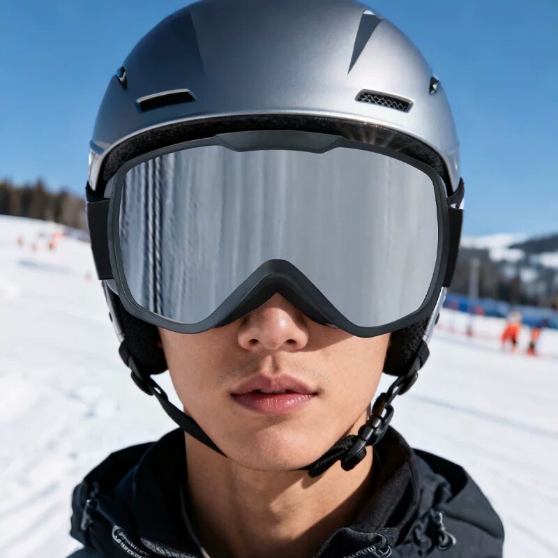 Магнитные снежные очки, цилиндрические лыжные очки с широким полем зрения, двухслойные противотуманные лыжные очки для