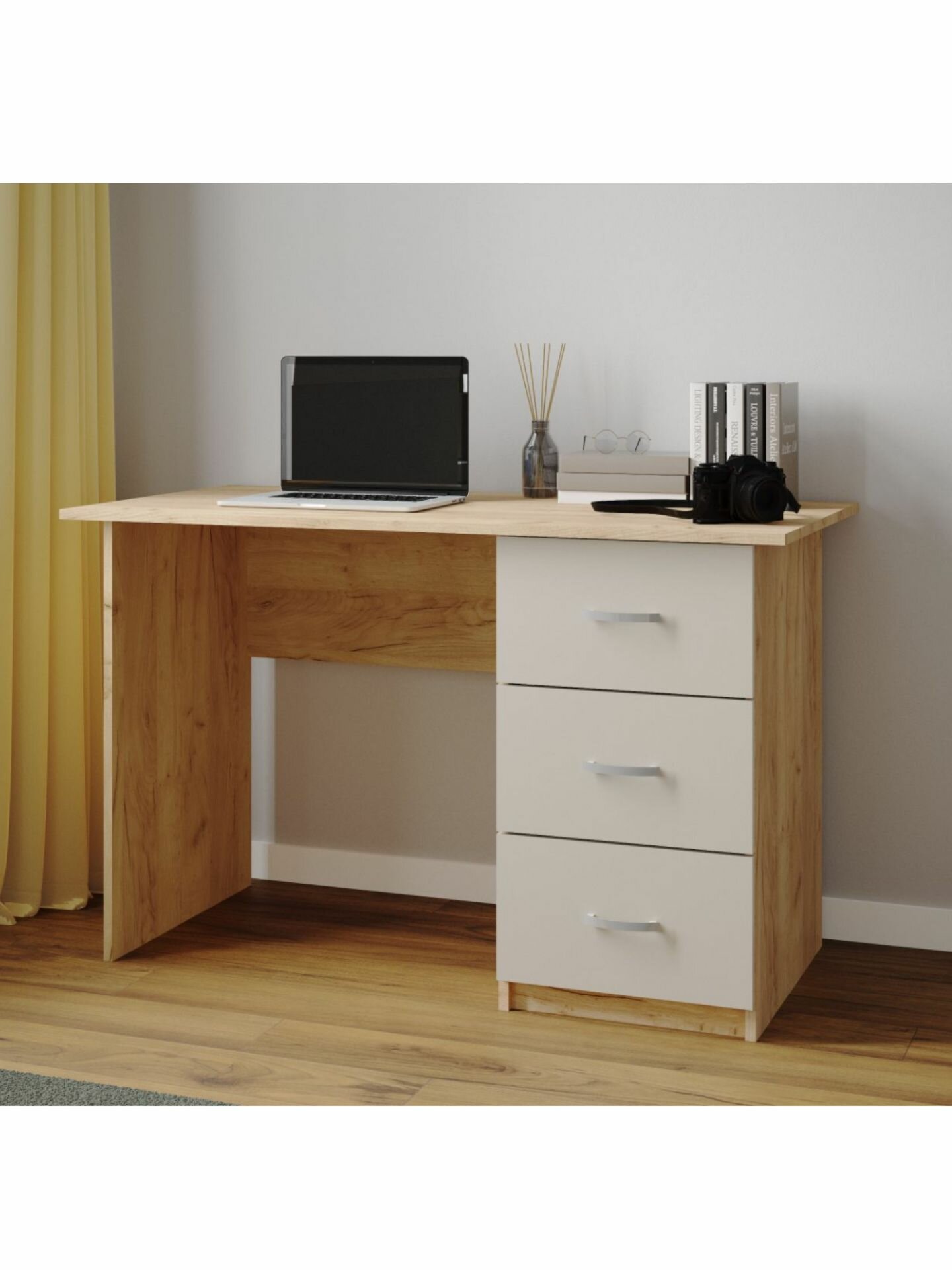 Стол письменный Сити-1 750х1200х600 (дуб крафт золотой/кашемир) тэкс