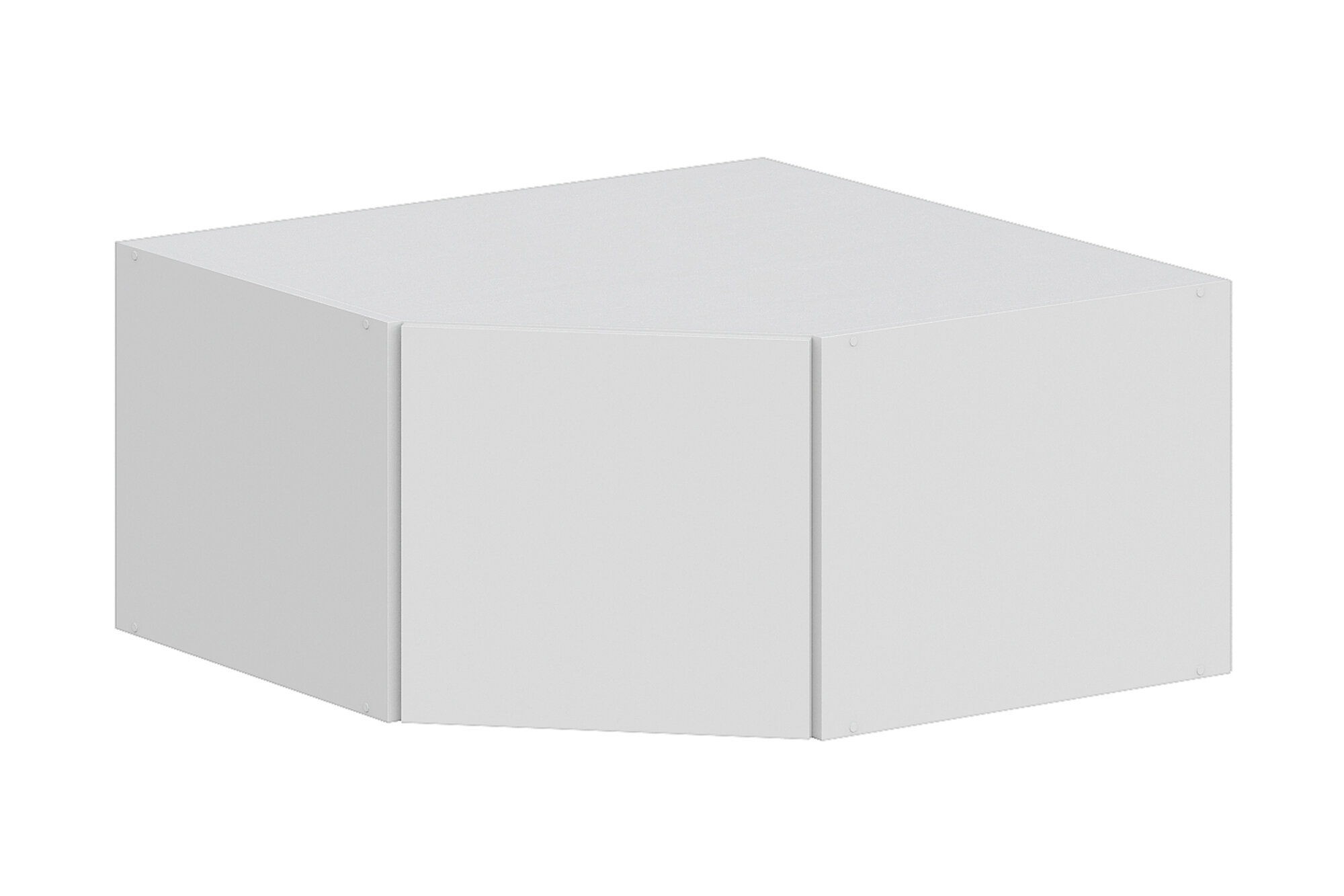 Антресоль угловая на шкаф Нонтон Тивина, 78x78x38 см, белый текстурный