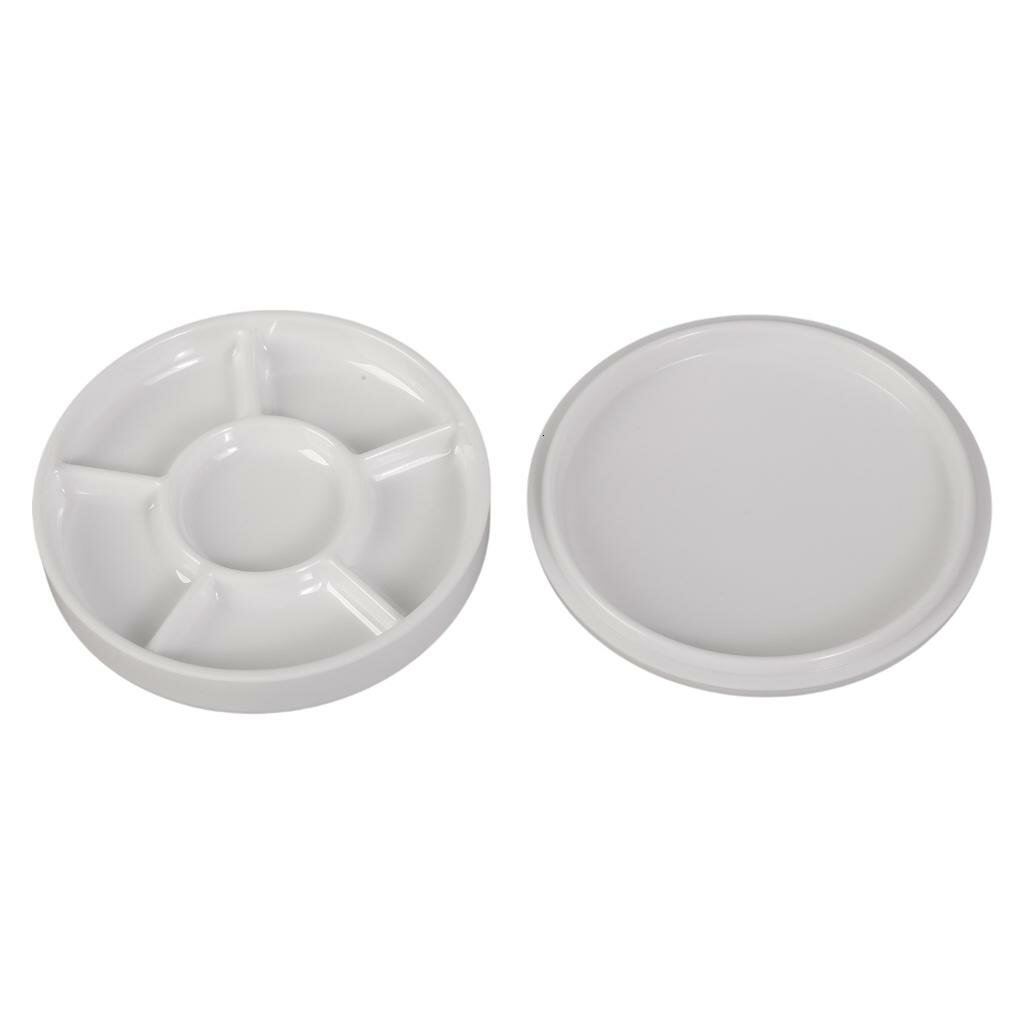 Круглая палитра для акварели, 6 ячеек, Покрытая палитра