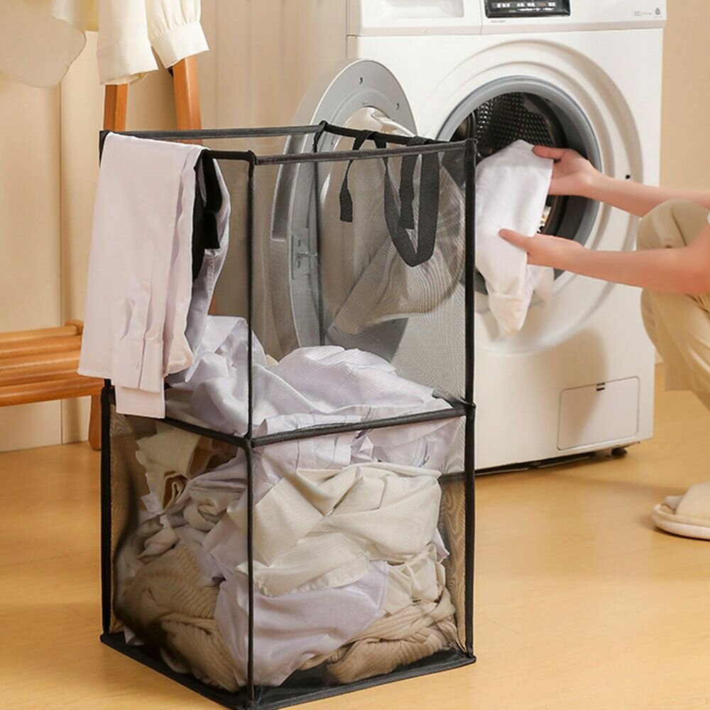Корзина для белья, Квадратная сетчатая корзина для грязной одежды с песком