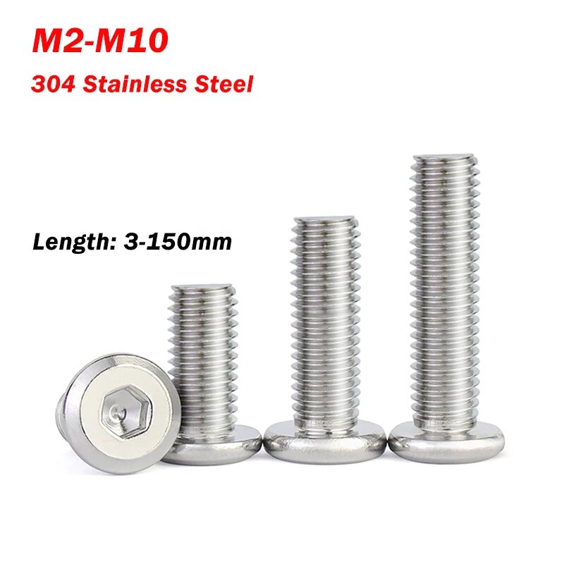 Нержавеющие болты с шестигранной головкой M2-M10 M5-10pcs, 12mm