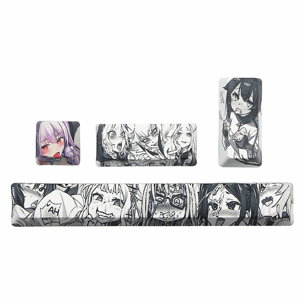 4 шт. японского аниме PBT Space Keycaps Ahegao 6,25U ESC колпачки пробела для механических переключателей клавиатуры