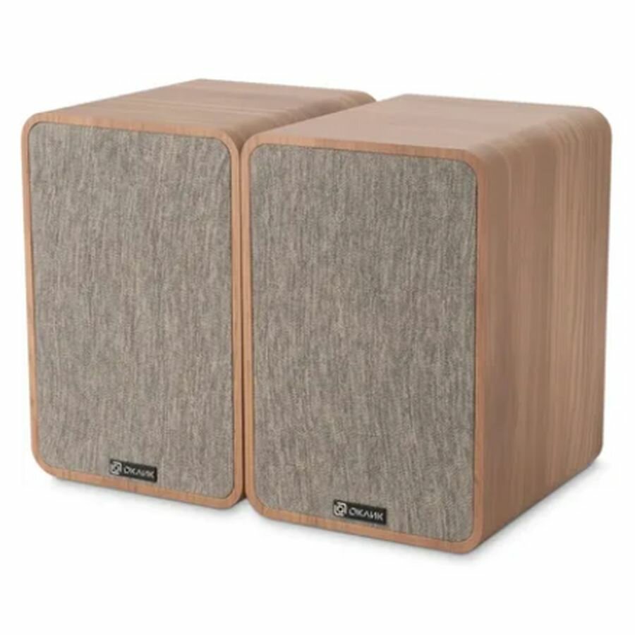 2.0 Колонки OKLICK OK-417A (OK-417A) светлое дерево - 40 Вт, Bluetooth, питание - сеть
