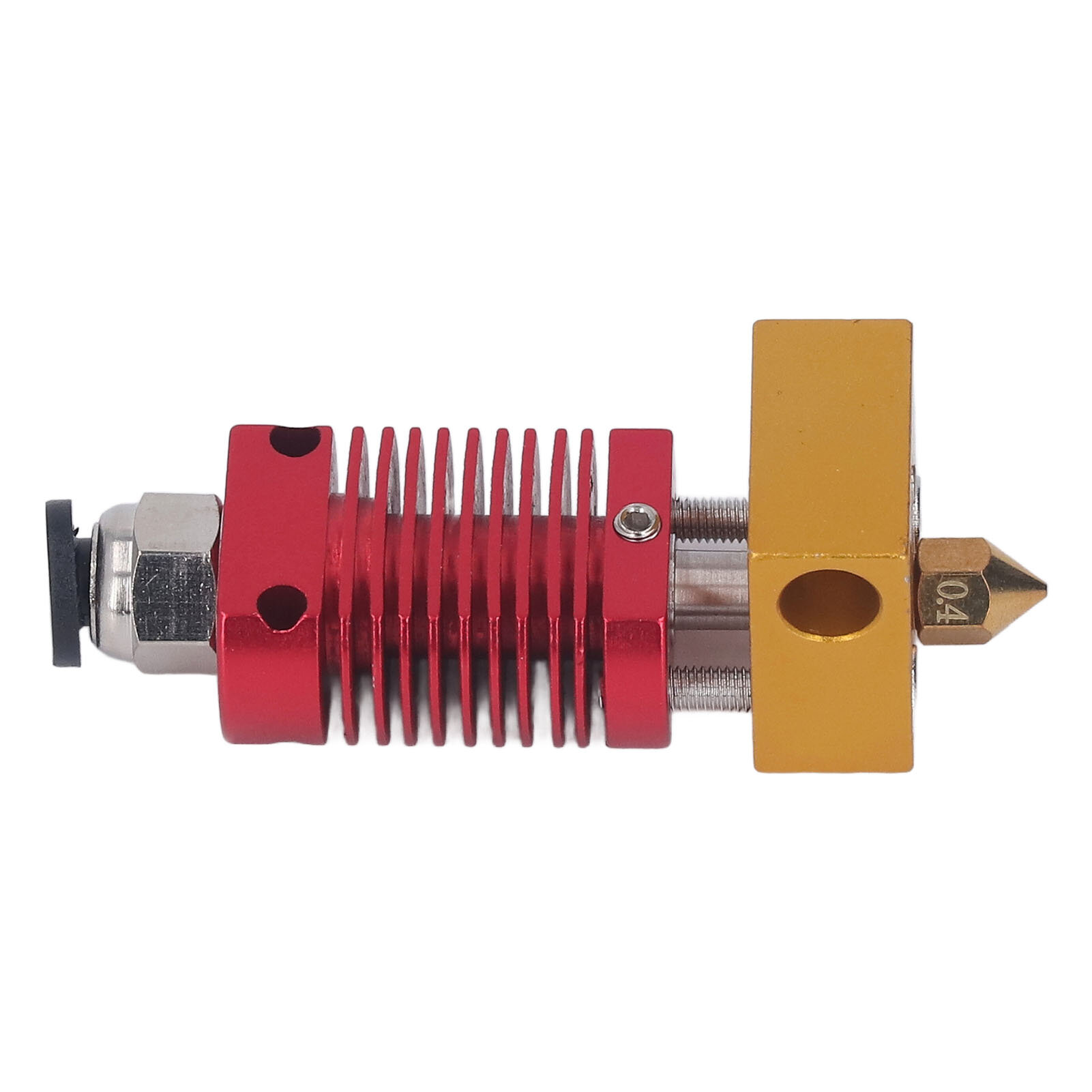 Головка для экструдера 3D-принтера с соплом 0.4мм, резьбовое соединение, горячая часть, аксессуары для 3D-принтера, красный, для 3, 3 V2, CR10 и других моделей, длина горла 30мм, размер алюминиевого блока 20x20x10мм, материал алюминий, латунь,