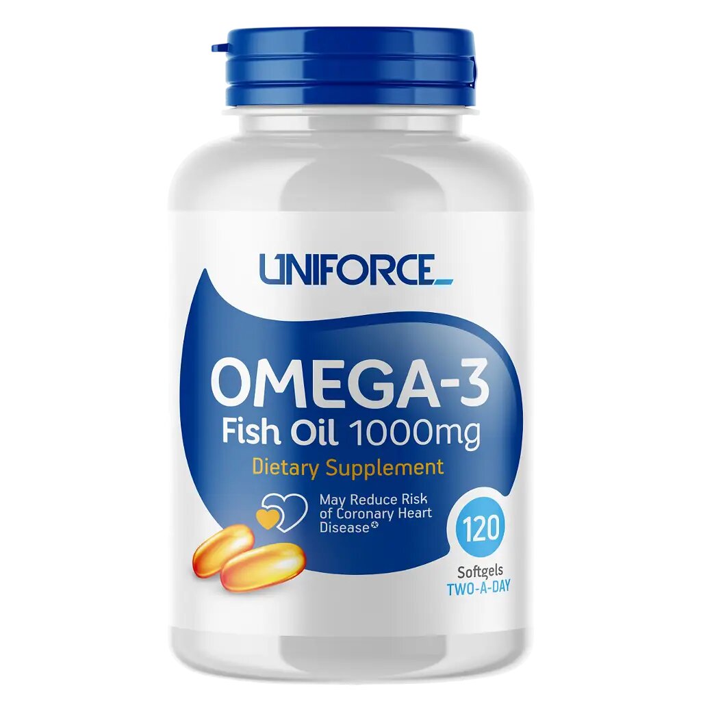 Uniforce Омега-3 Рыбий жир 1000 мг/Omega-3 Fish Oil 1000 mg капсулы массой 1350 мг 120 шт