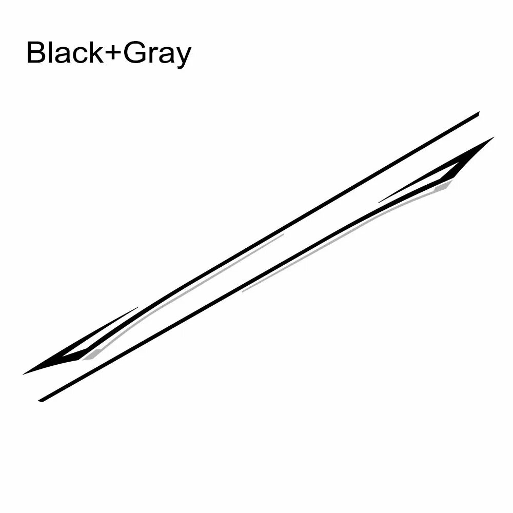 Наклейка на авто Black Gray, спортивные полосы, 2 шт.