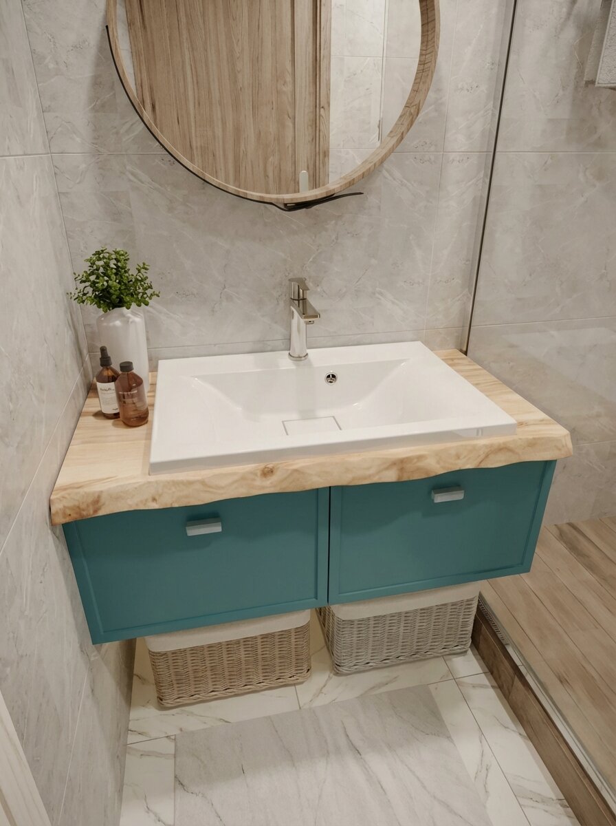 Раковина Paola Elegante полувстраиваемая, 75 см, прямоугольная