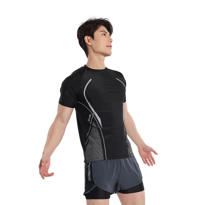2025 Мужской спортивный новый комплект одежды с быстрой сушкой, летний, для бега на улице, фитнеса, плавания, дышащий, полный комплект для мужчин