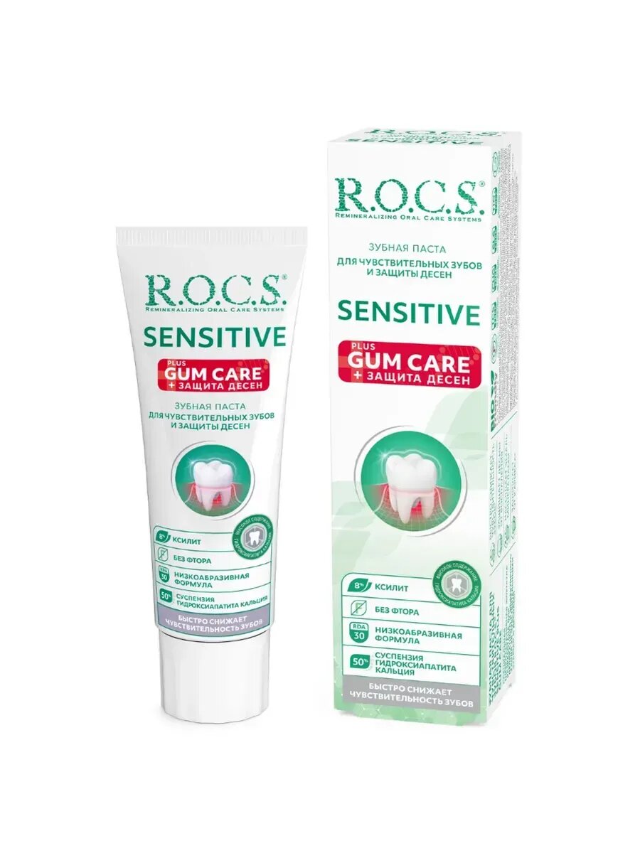 Rocs Зубная паста Sensitive Plus уход десны 94 мл