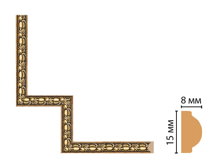 Декоративный Угловой Элемент Decomaster 130С-1-57 В200хШ20хД200 мм / Декомастер.