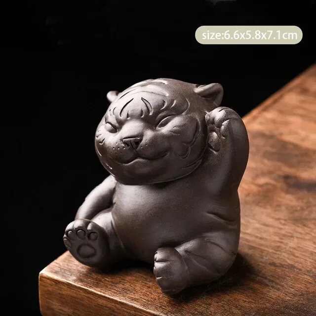 Китайские глиняные фигурки животных ручной работы из фиолетовой глины: чайные питомцы, фигурки животных, статуэтки тигров, чайные сервизы и изделия ручной работы.