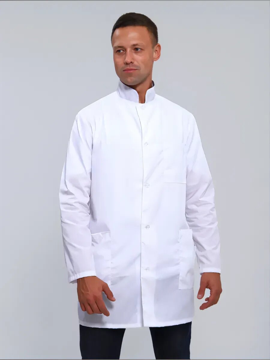 Халат медицинский стойка на пуговицах