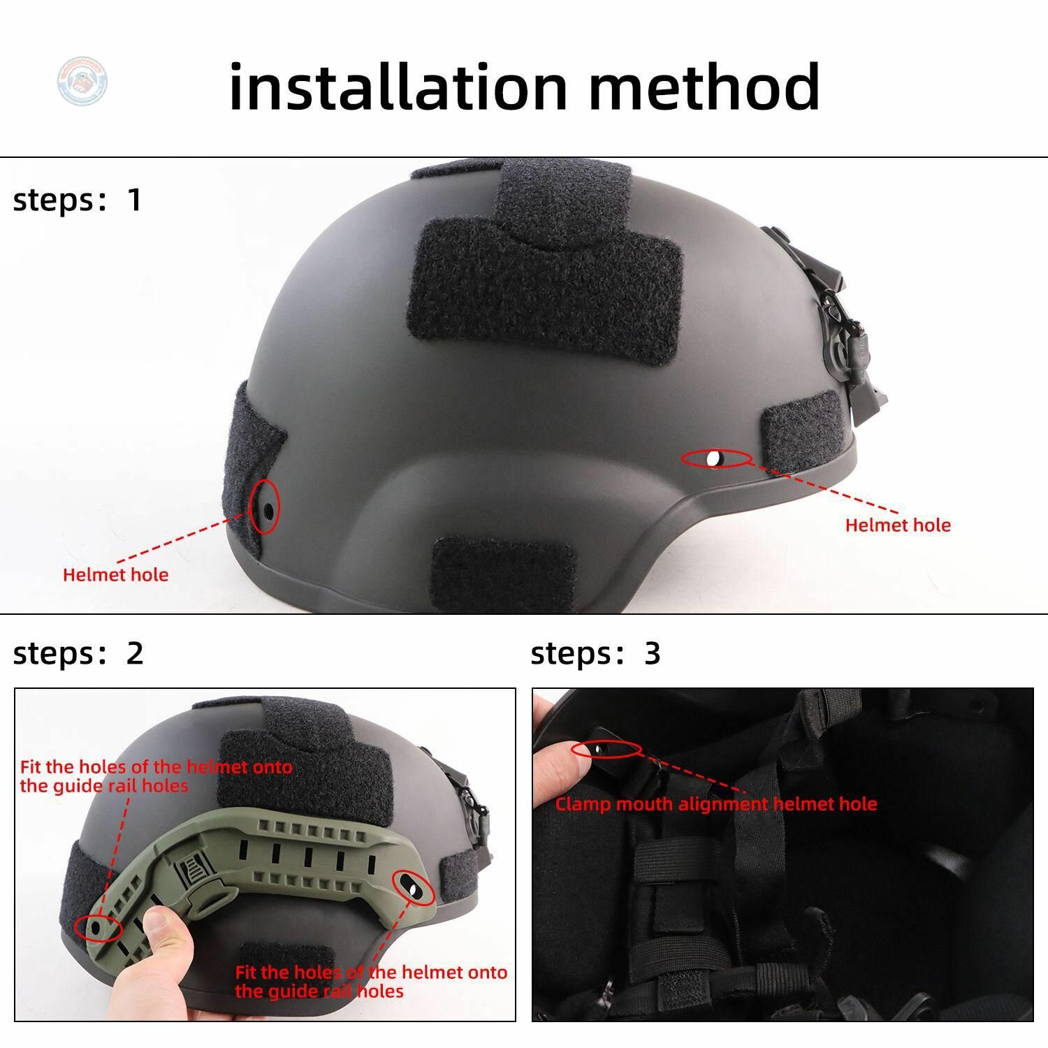 Рельсы для шлема MICH тактического крепёж нейлоновое волокно