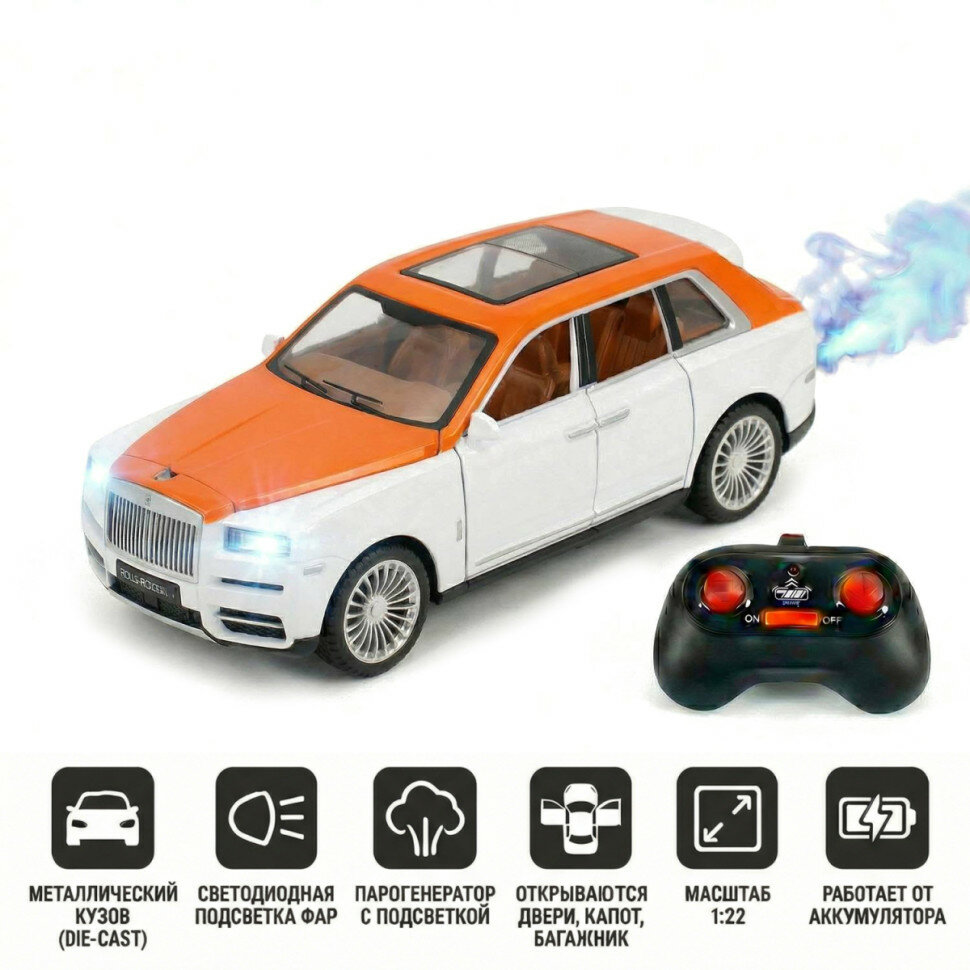 Радиоуправляемая металлическая машина Rolls-Royce Cullinan 1:22 - HCL-3806-WHITE