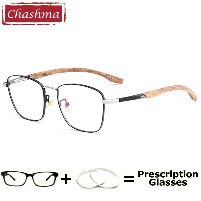 Мужские очки Chashma Black Silver, 1.56, Единая версия