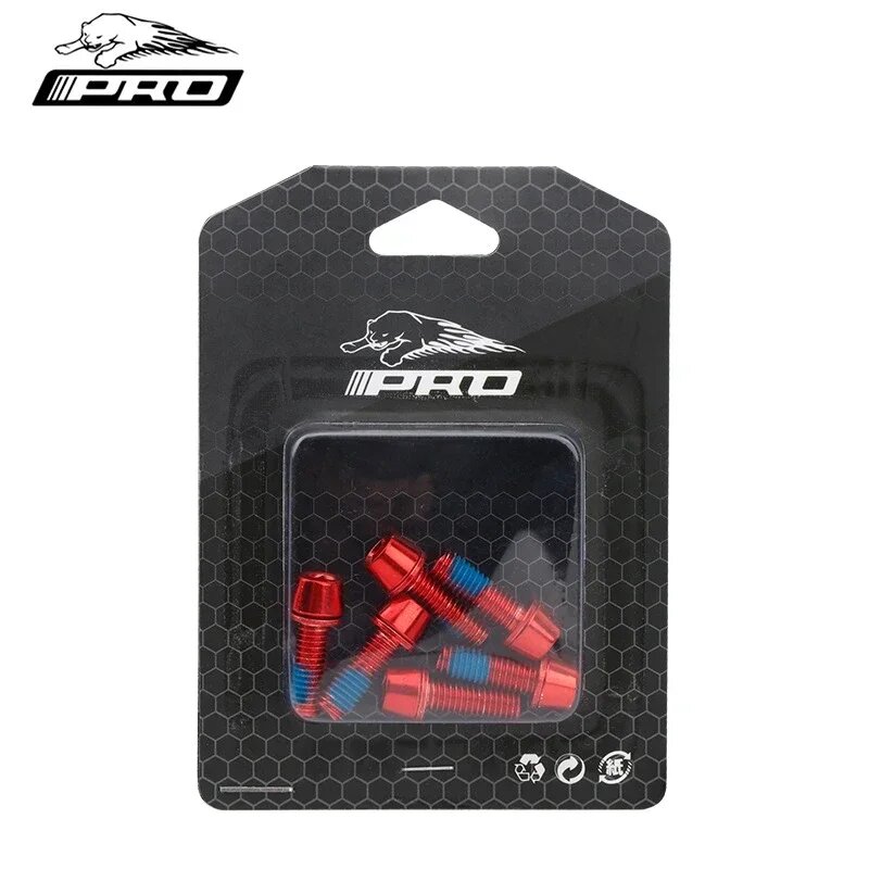 IIIPRO Болты для суппорта дискового тормоза Iamok M6x18 мм, 6 шт, нержавеющая сталь Красный, Red