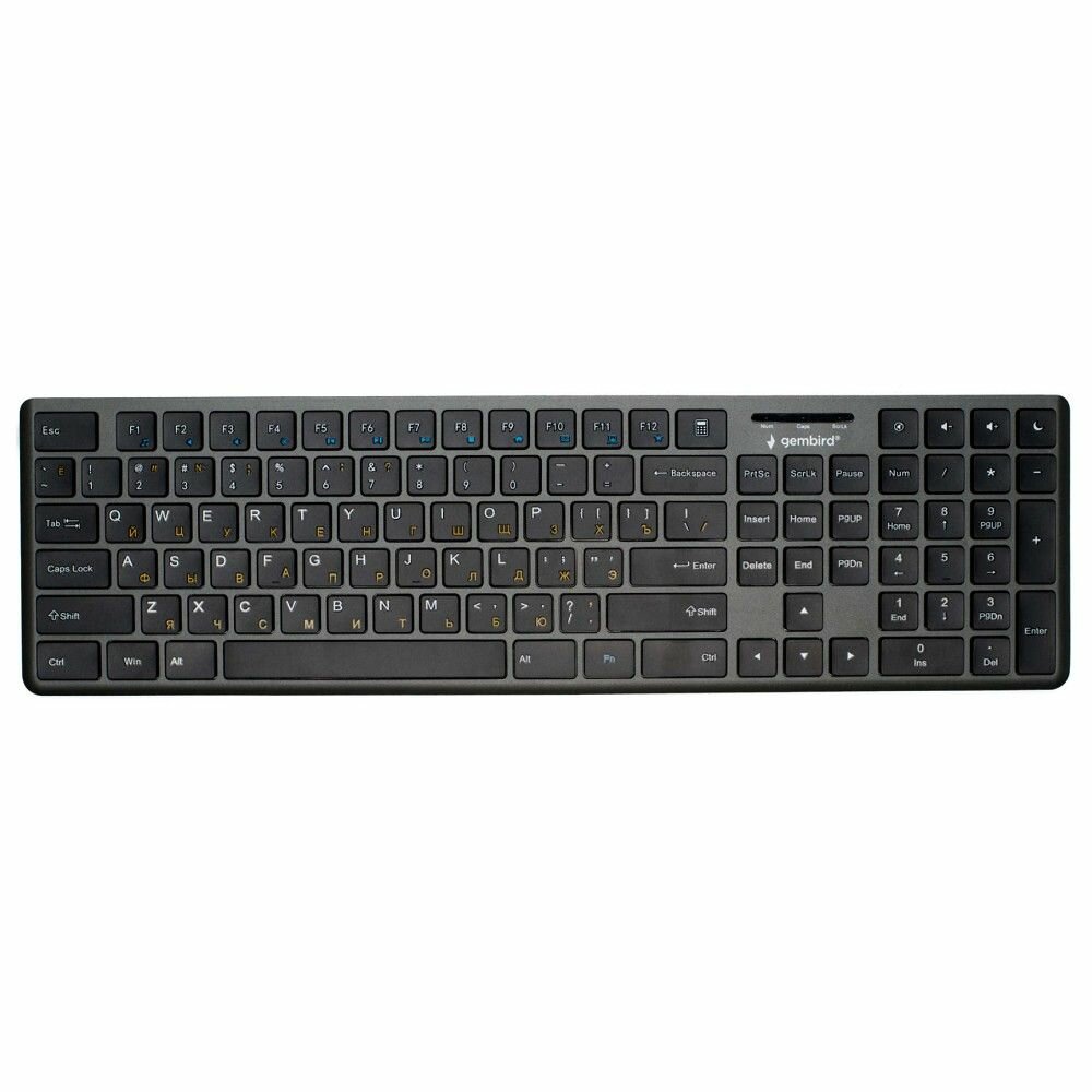 Gembird Проводная клавиатура KB - 8460, 103кл+5 доп, 12Fn, ножничная, тихая, 1.5м, черная