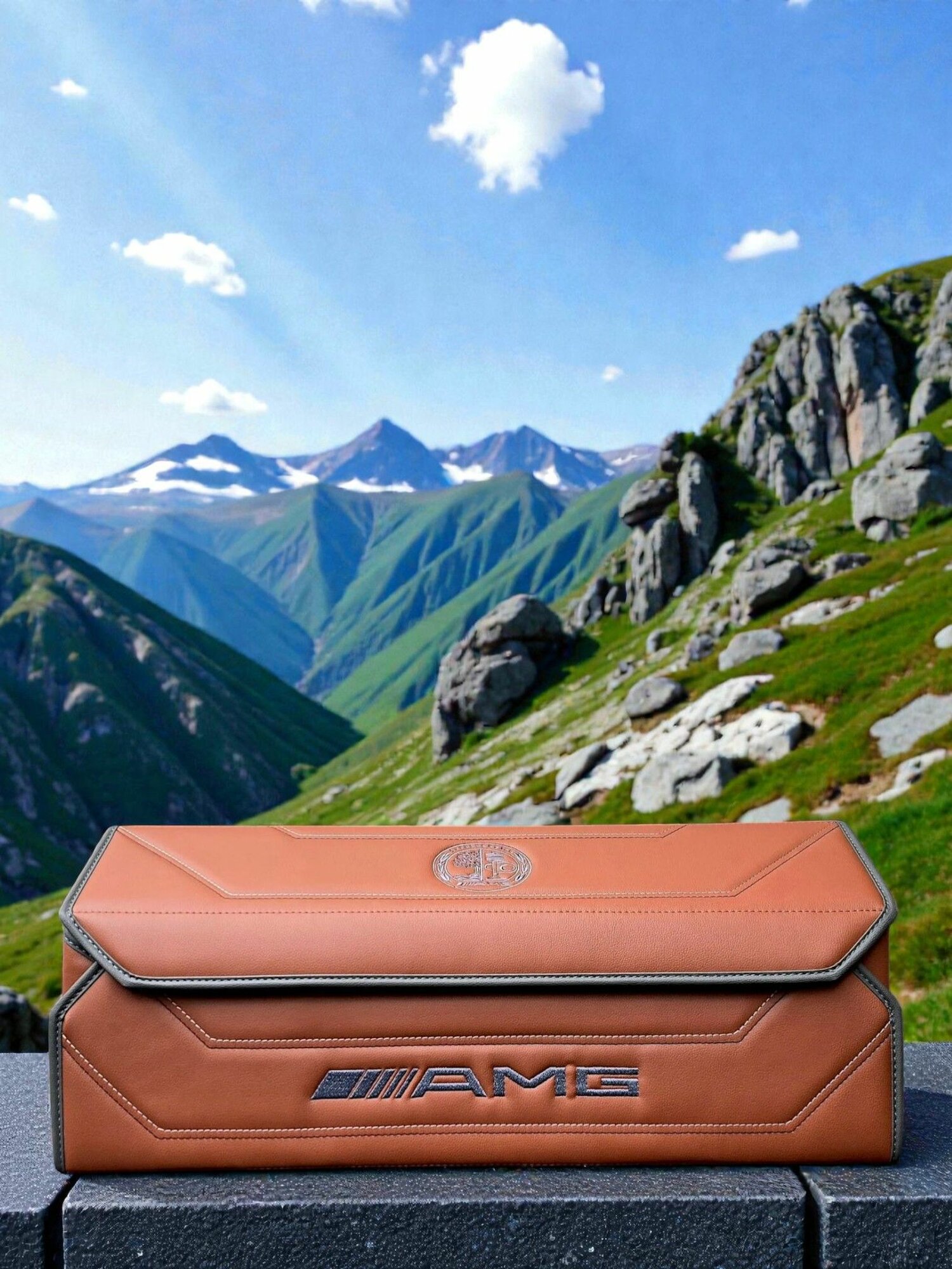 Органайзер в багажник Mercedes-benz AMG / Авто-бокс рыжий / 70*30*30