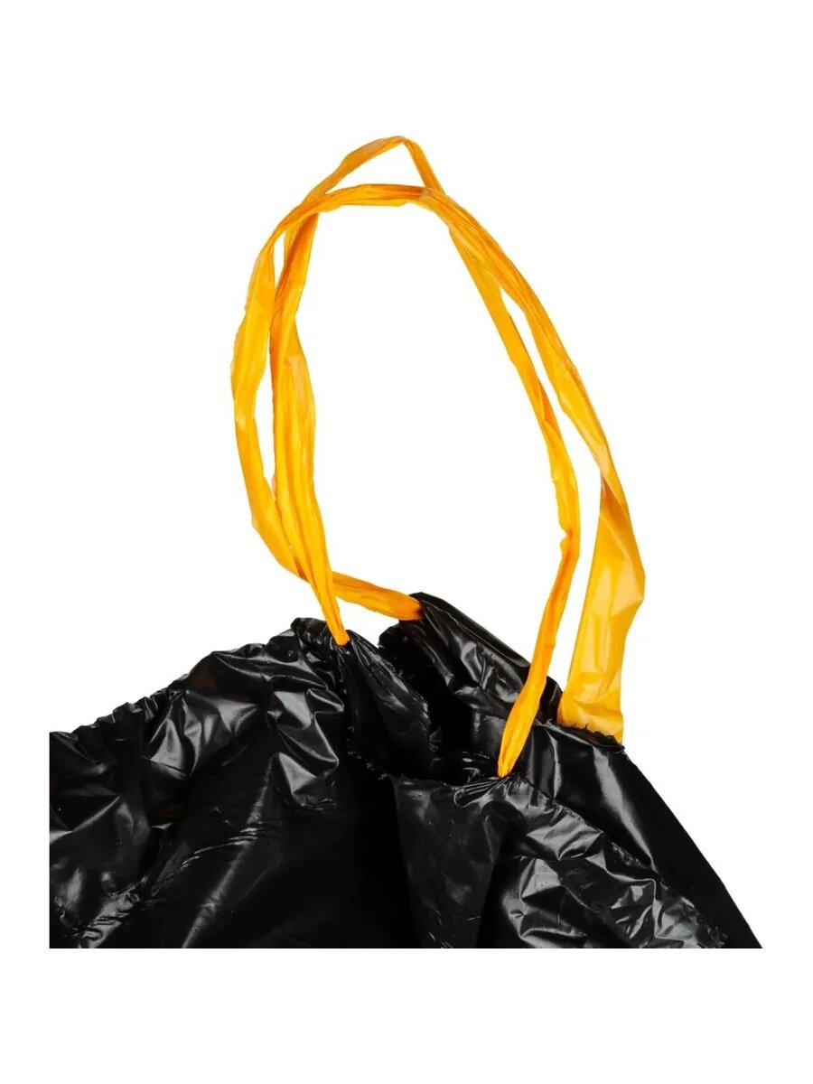 Мешки для мусора 90л, 6 шт, черные, с завязками